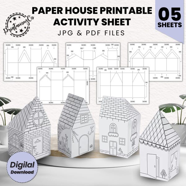 Paper House Printable - Etsy