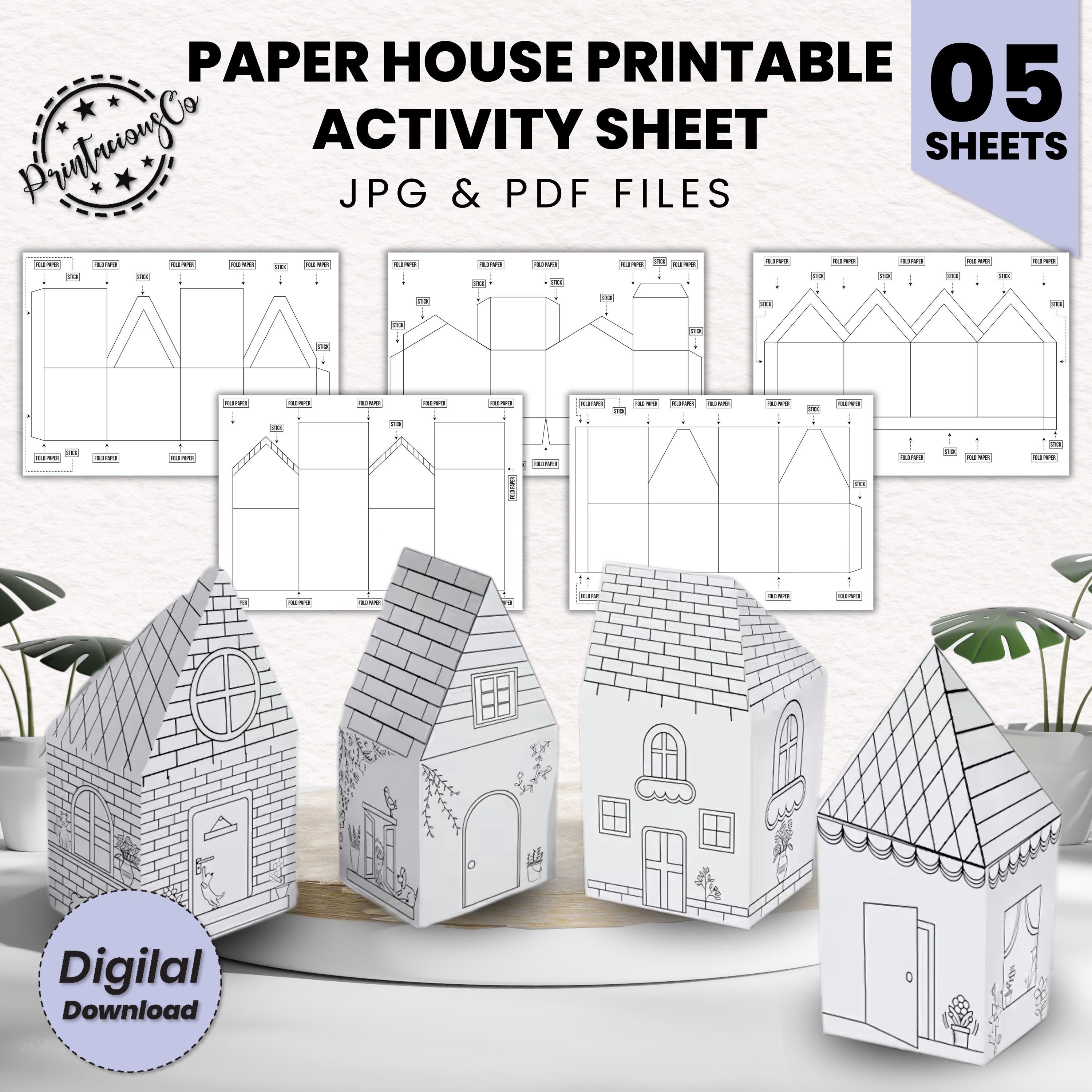Paper House Printable Bundle: DIY Craft Kit (PDF & JPG) - Etsy