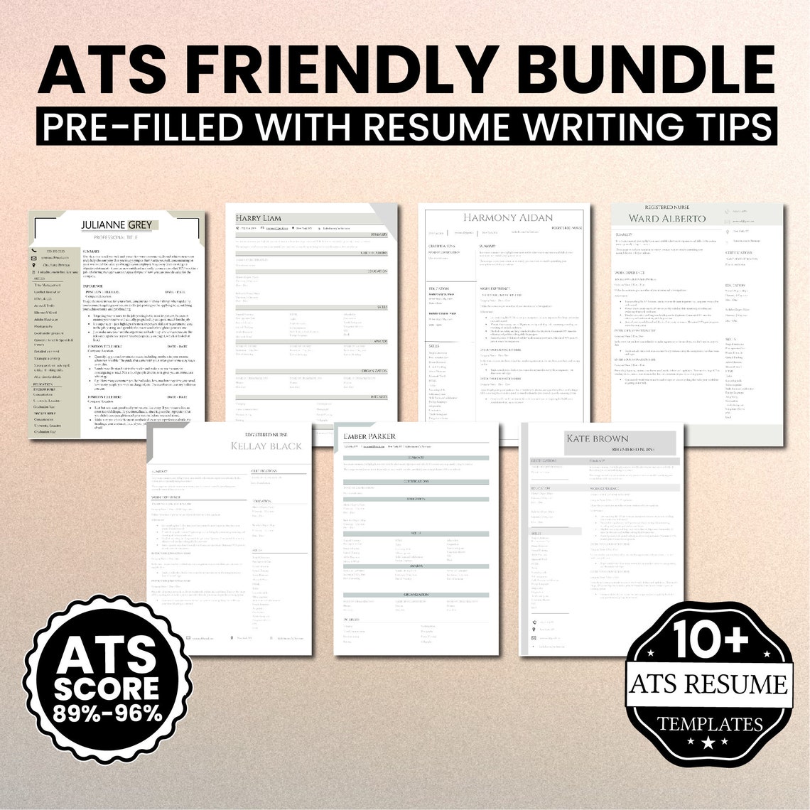 ATS Resume Template: Professional CV Design (word Files) - Etsy