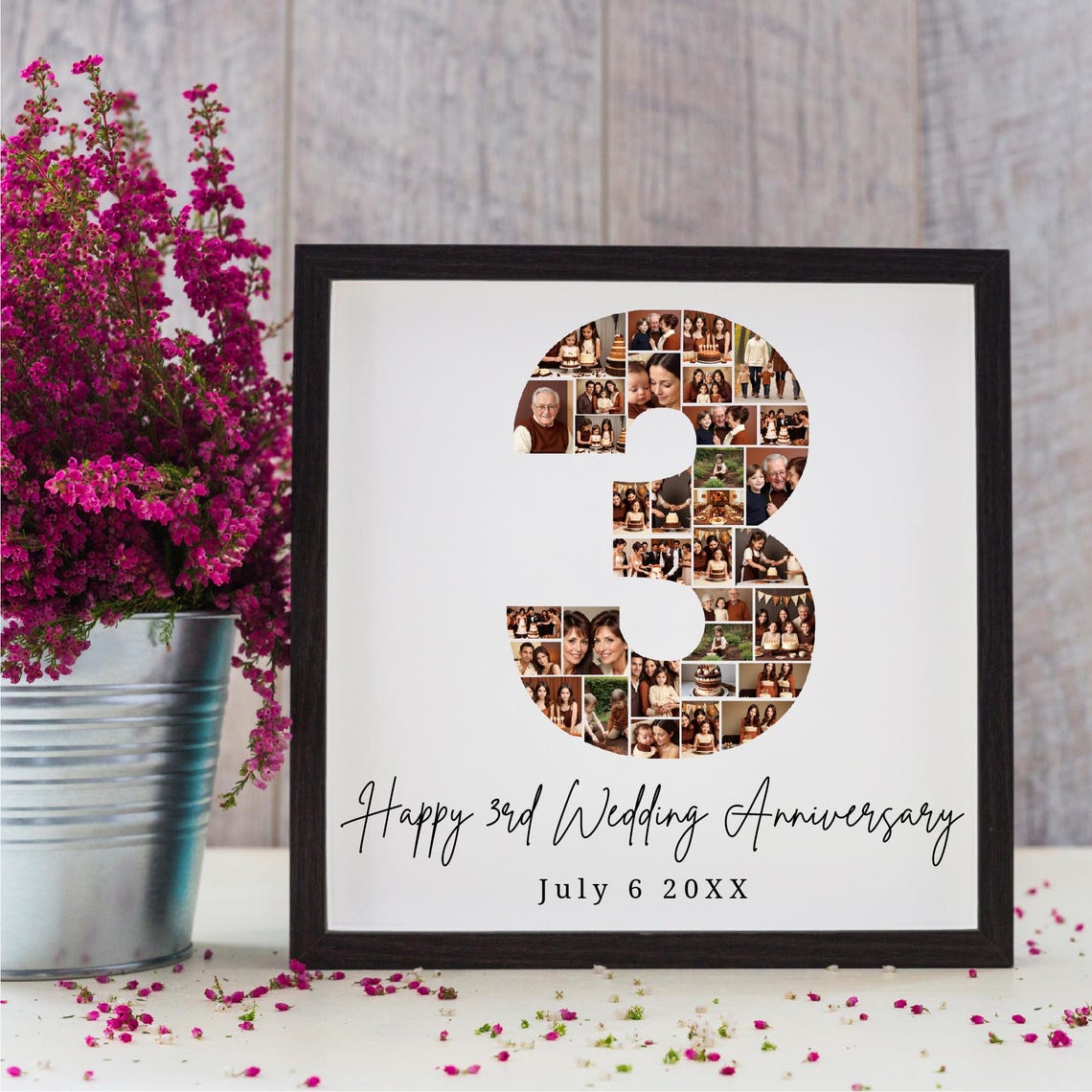 3rd Birthday Photo Collage Template Editable 3rd Birthday Photo ...