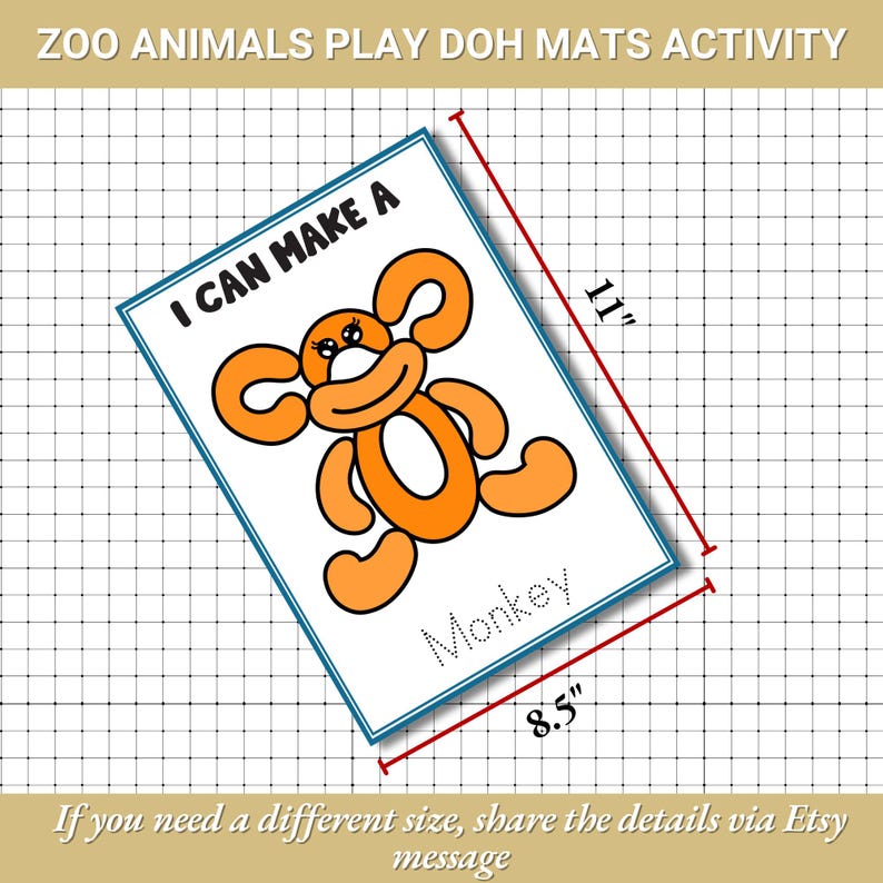 Zoo Animals Play Dough Mats: Fine Motor Skills Activity (PDF) - Etsy
