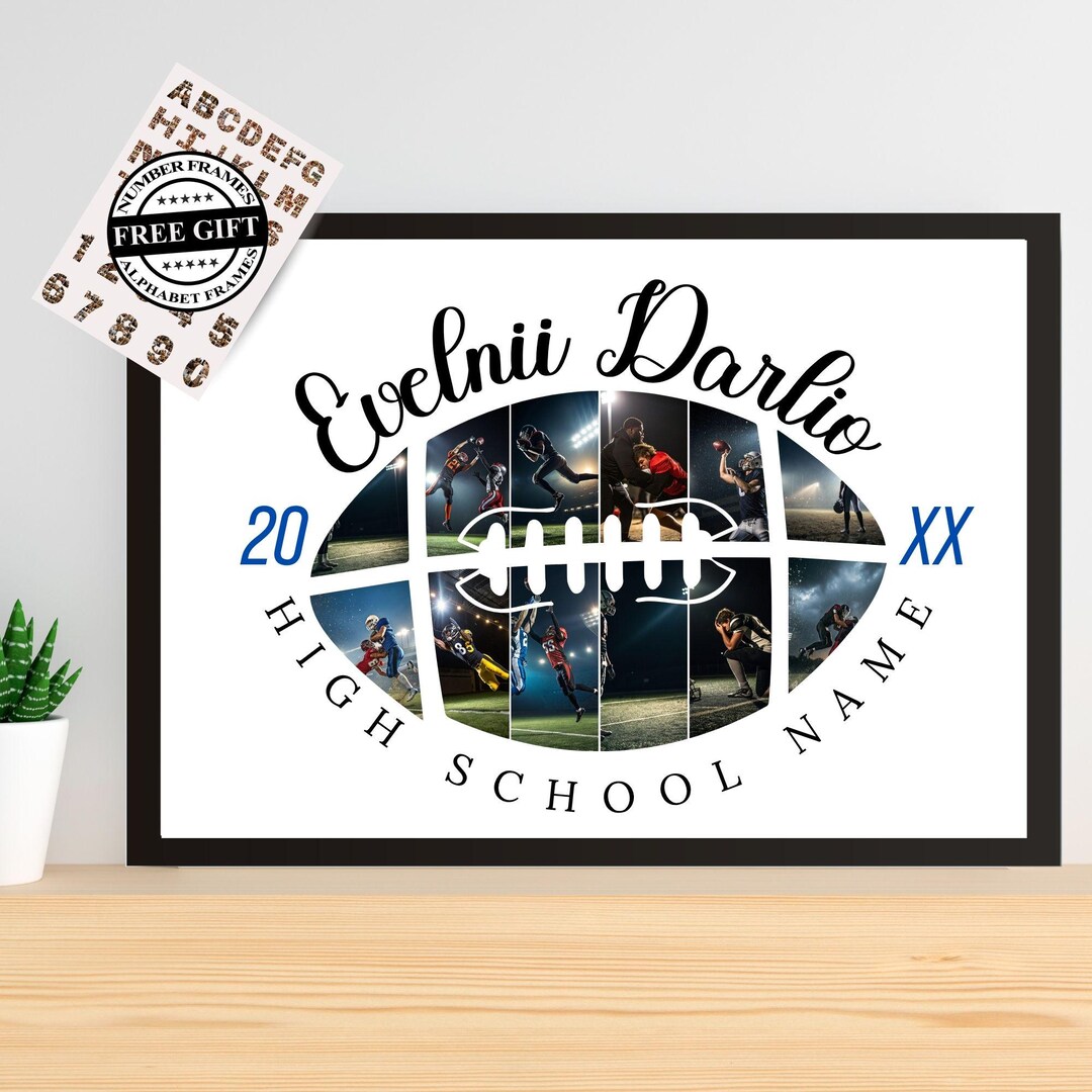 Football Photo Collage Template | Personalized Sports Gift (digital ...