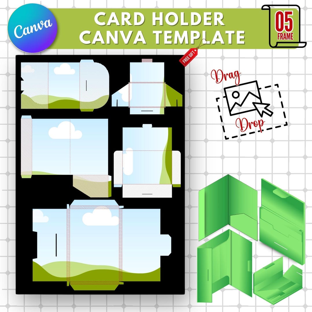 Editable Card Holder Canva Template: Printable Gift Card, Wallet ...