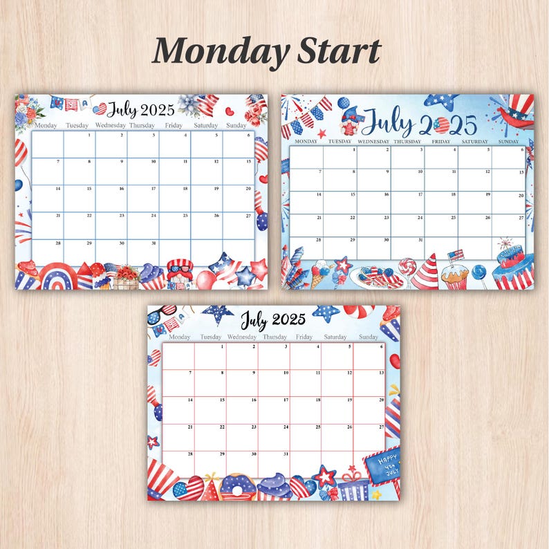 Editable July 2025 Calendar: Printable Monthly Planner (digital ...