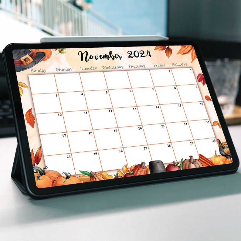 Editable November 2024 Calendar: Printable Monthly Planner (PDF & JPEG ...