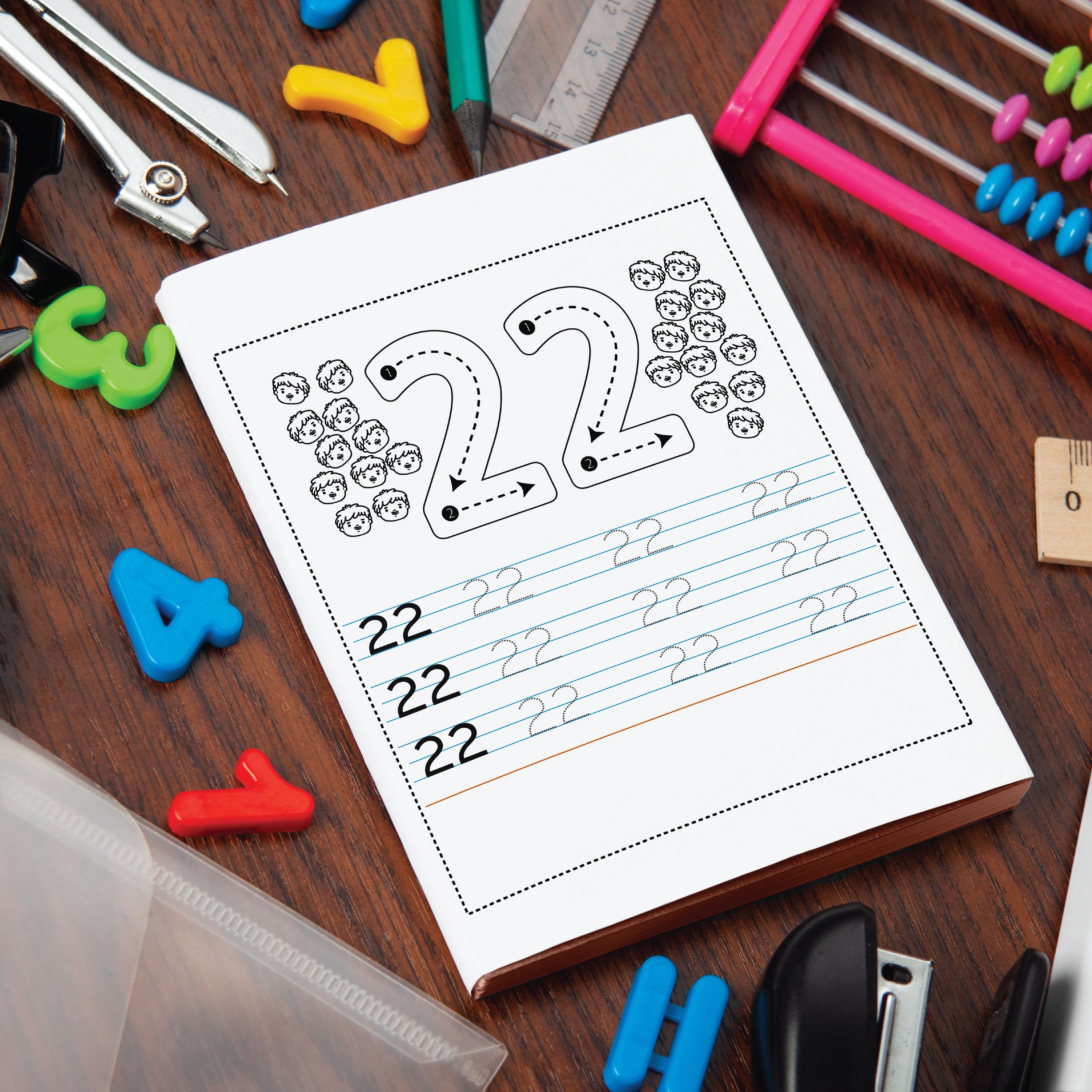 30 Number Tracing Worksheets Traceable Numbers Toddler Workbook ...