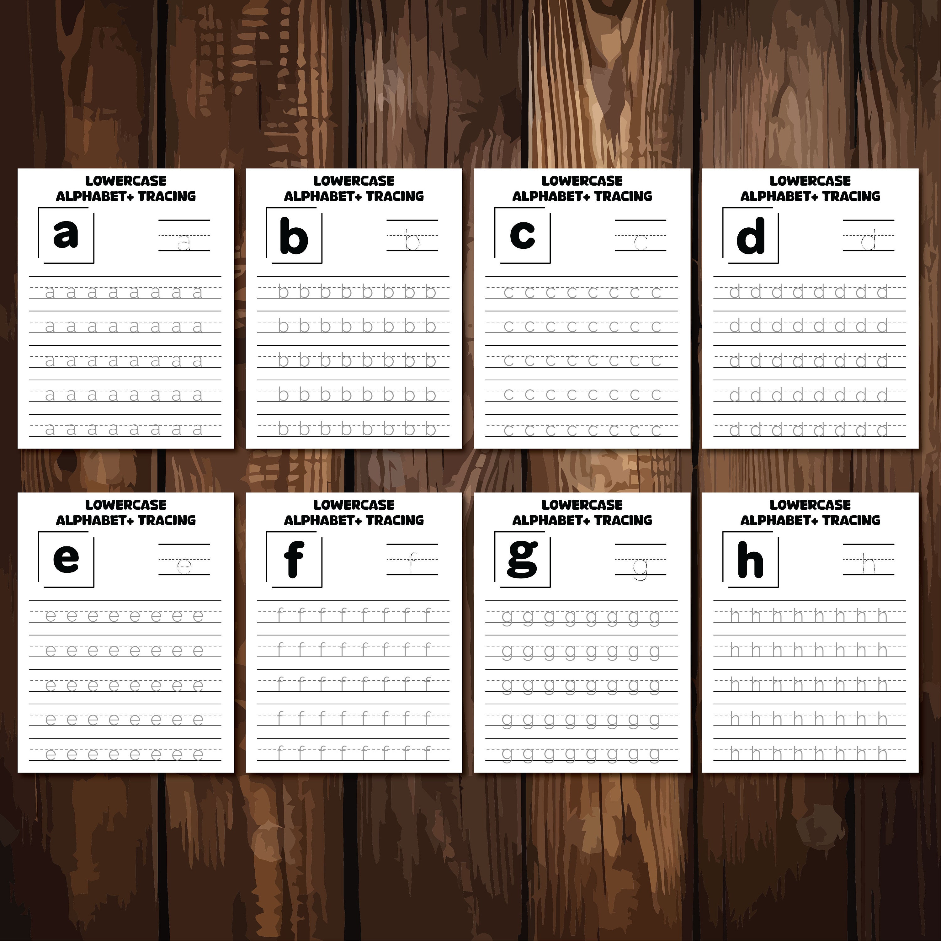 Lowercase Alphabet Tracing Worksheets Lines Trace Pages Printable ...