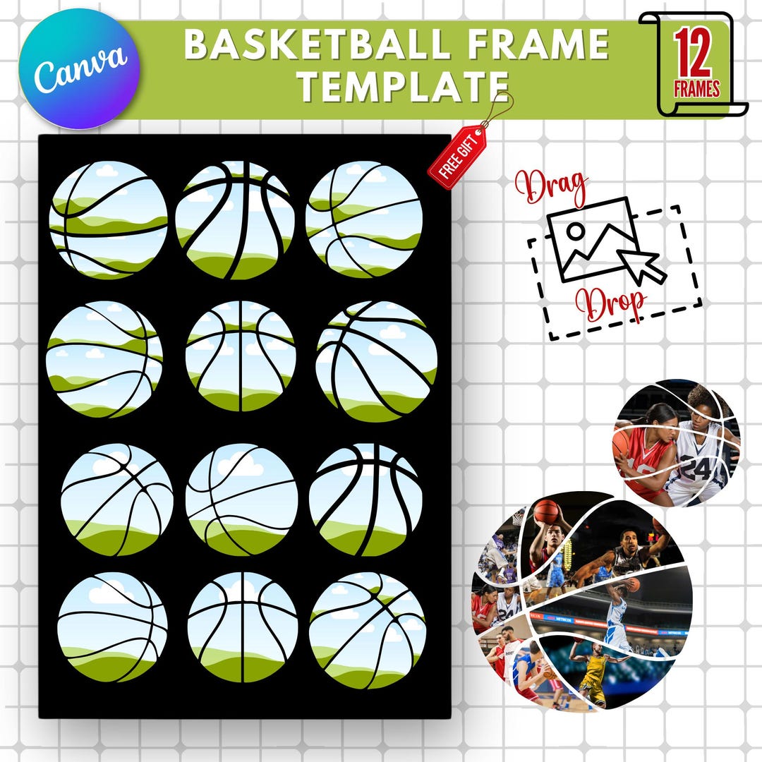 Basketball Picture Frame Template: Custom Team Gifts (canva Editable ...