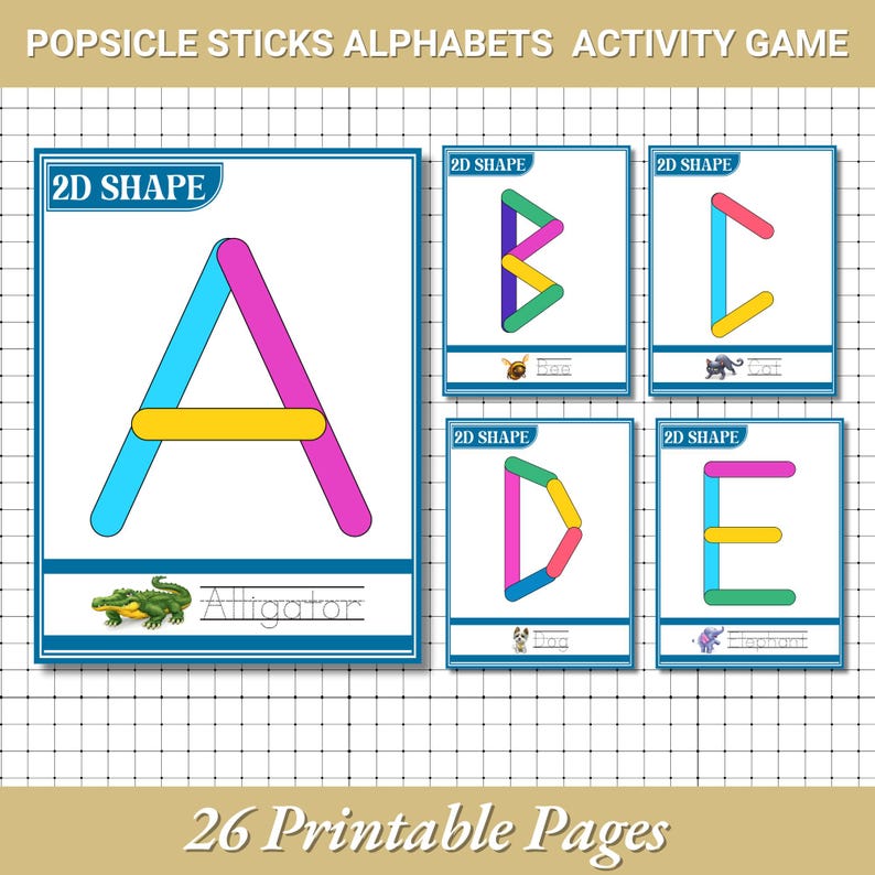Popsicle Stick Alphabet Game: Montessori Toddler Activity (digital ...