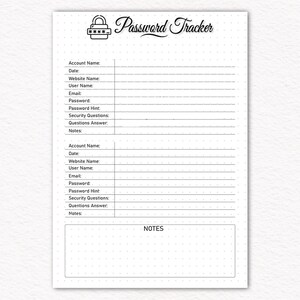 Password Tracker: A4 Minimalist Journal (PDF) - Etsy