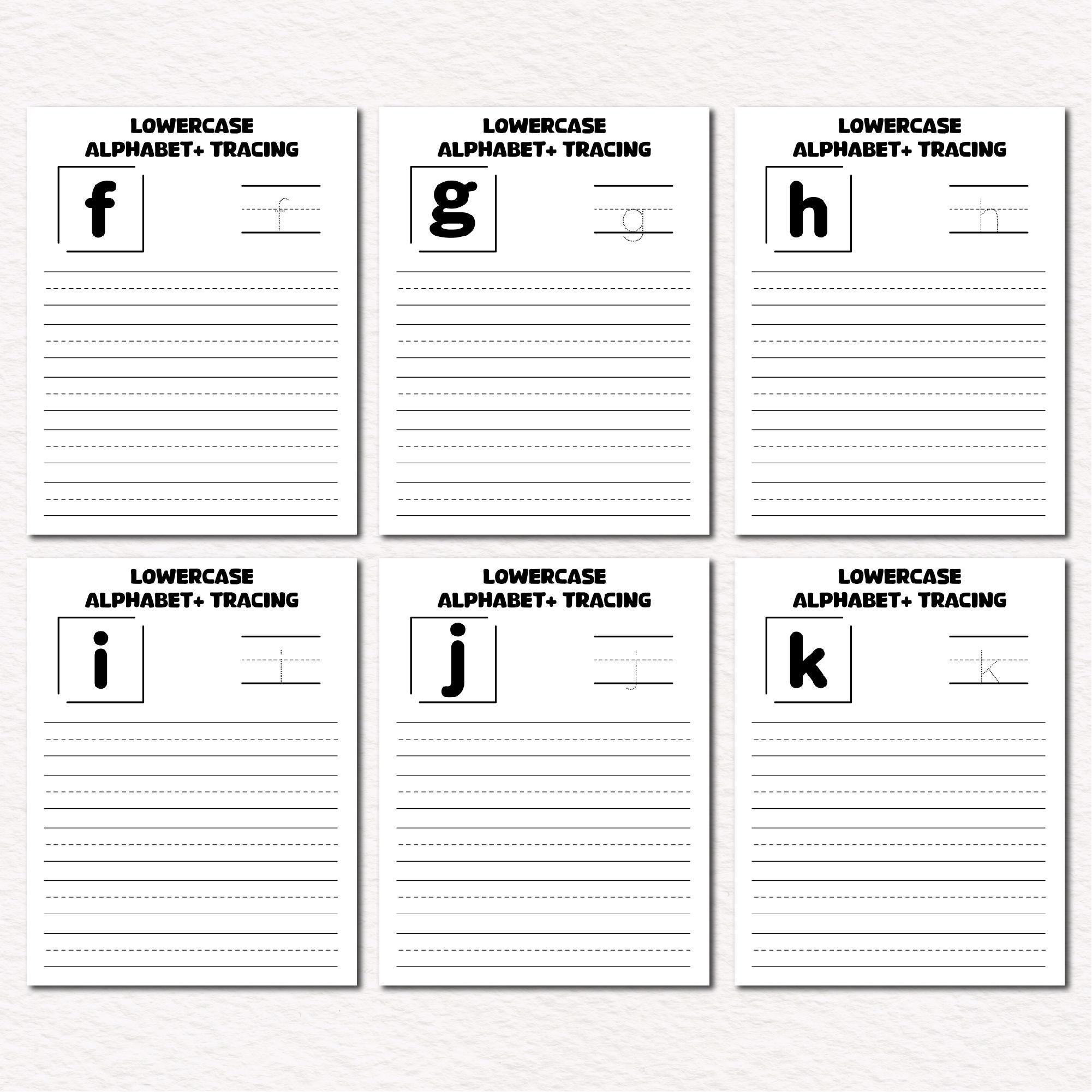 Lowercase Alphabet Tracing Worksheets: Handwriting Practice (digital ...