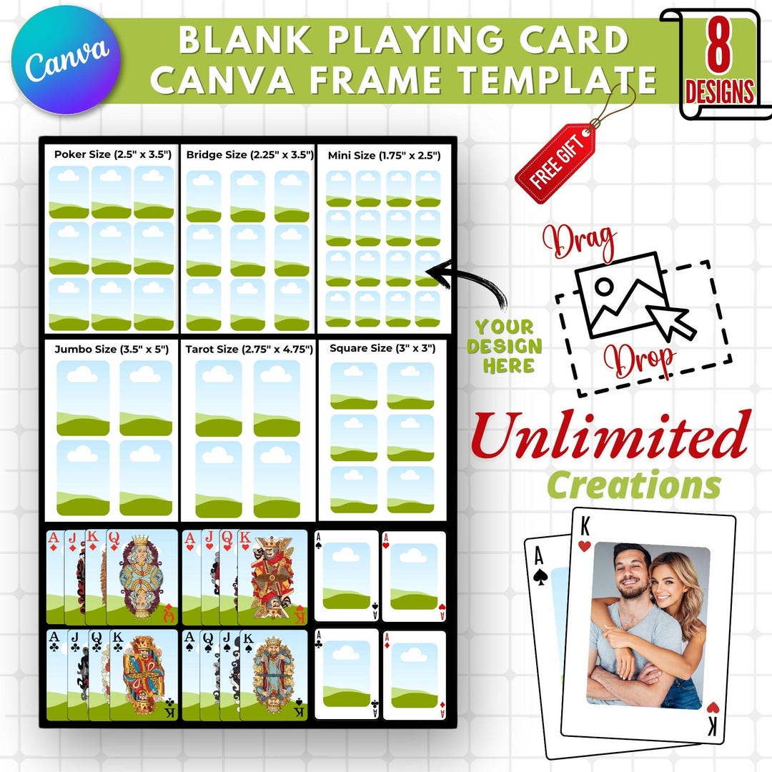 Editable Playing Card Template: Custom Photo Card Design (canva) - Etsy