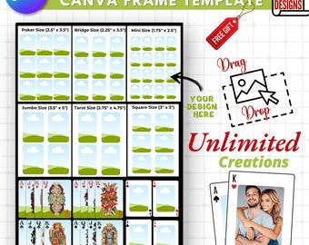 Playing Cards Template- Canva Cards Template - Etsy