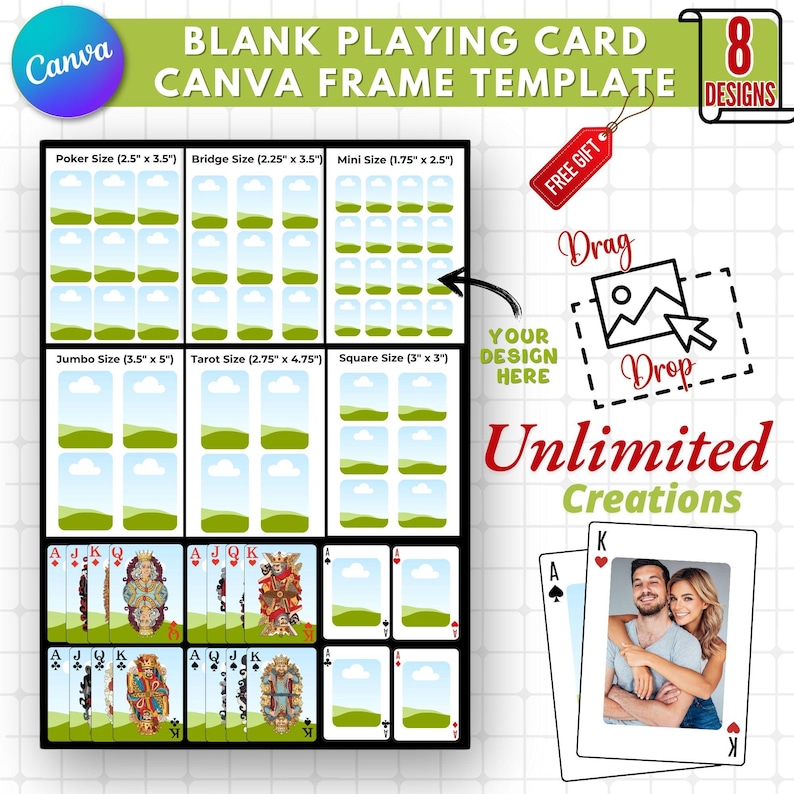 Editable Playing Card Template: Custom Photo Card Design (canva) - Etsy