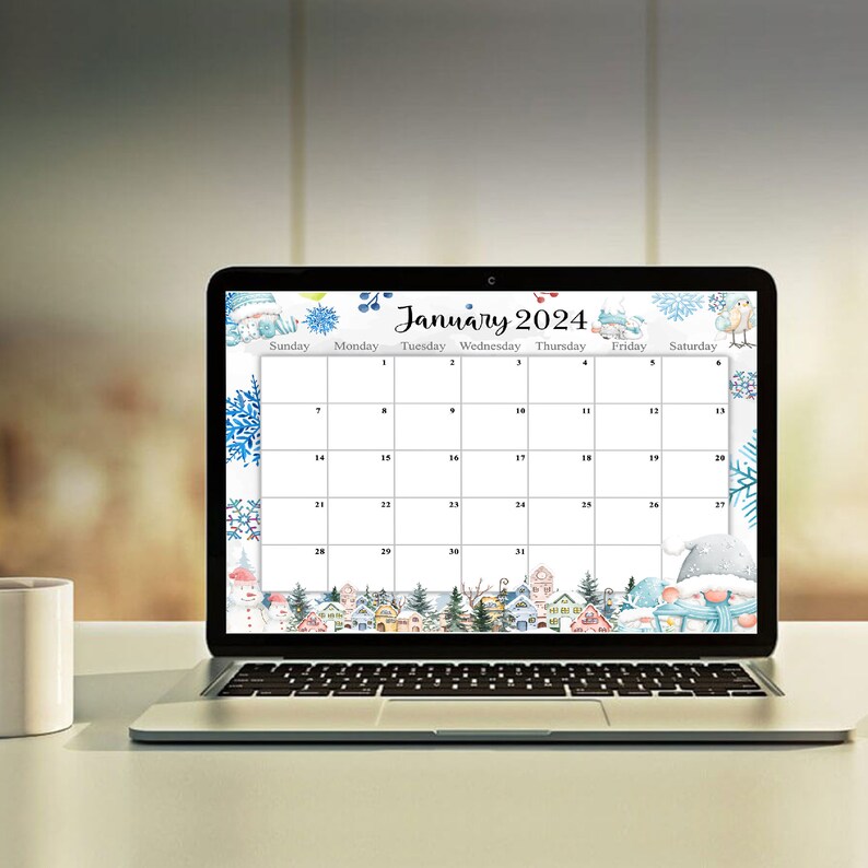 Editable January 2024 Calendar Printable Wall Calendar 2024 Fillable ...