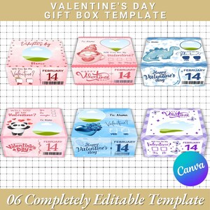 Valentine's Day Gift Box Canva Template | Editable Love Box (digital ...
