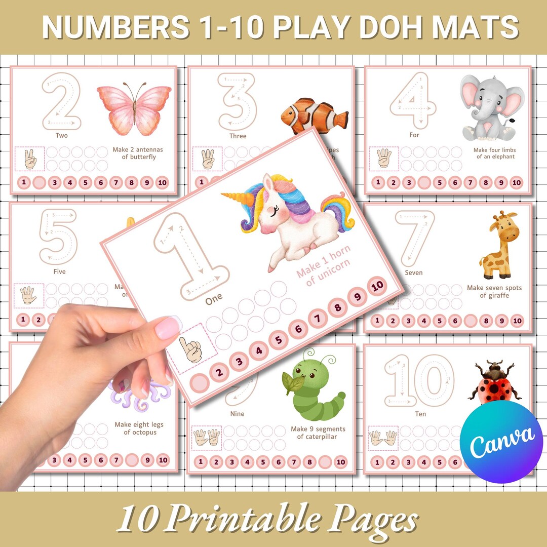 Printables Numbers 1-10 Play Doh Mats | Fine Motor Skills Activity ...