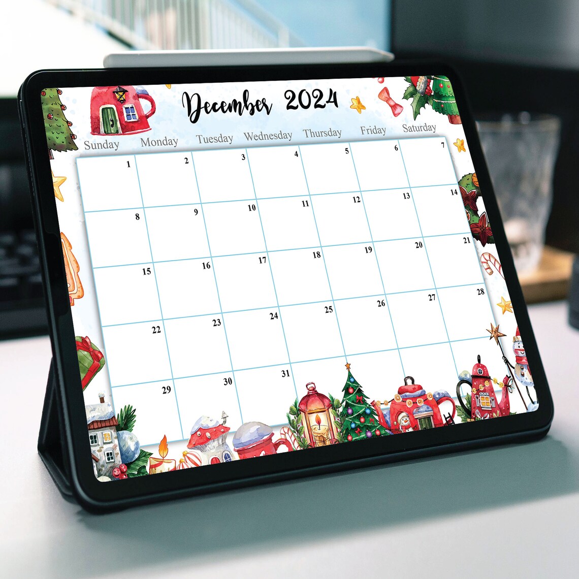 Editable December 2024 Calendar Printable Wall Calendar 2024 Fillable ...