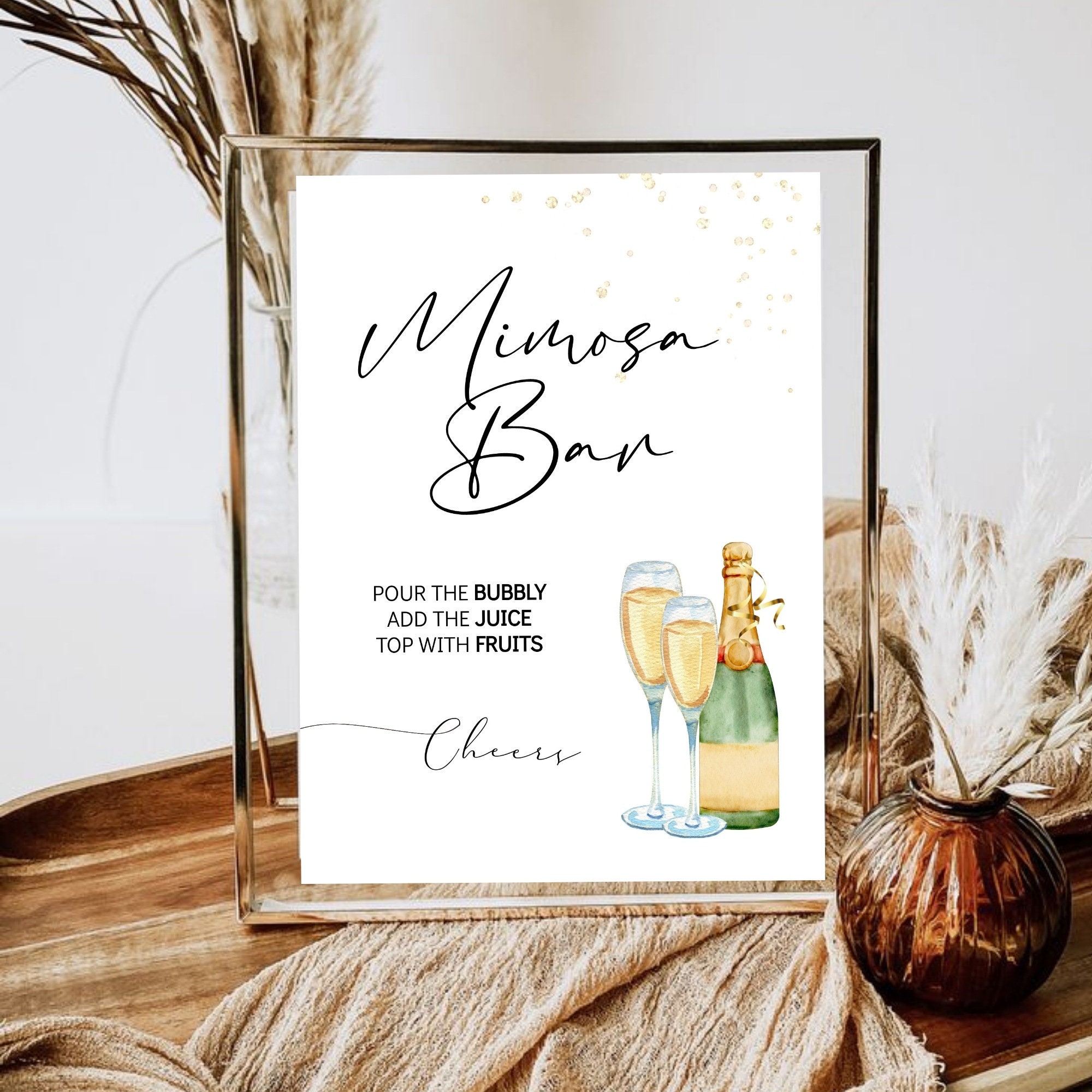 Mimosa Bar Sign Mimosa Bar Printable Sign Template Mimosa Juice Tags ...
