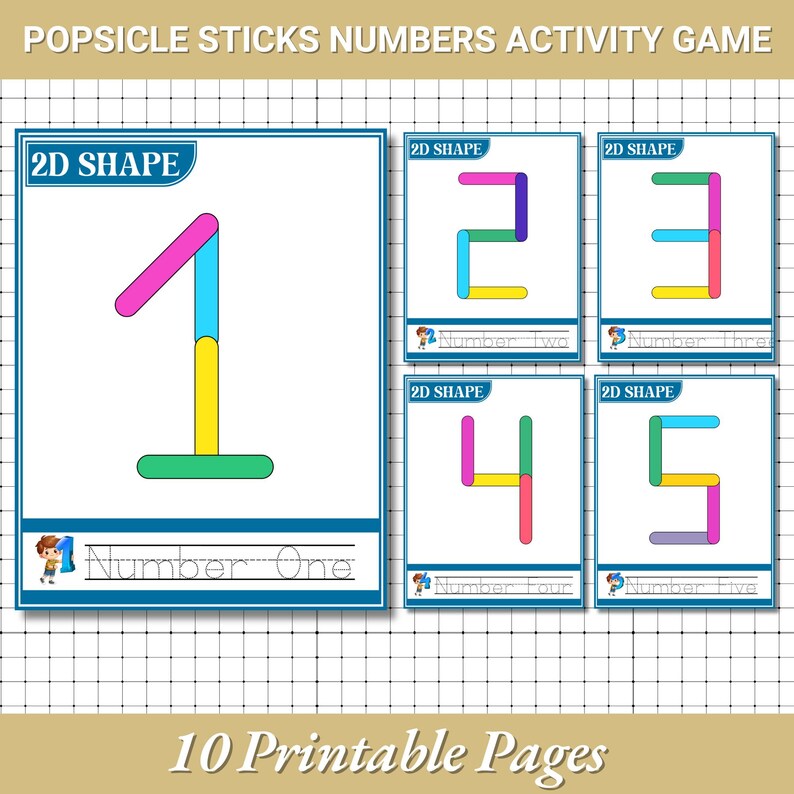 Popsicle Sticks Number Game: Montessori Toddler Activity (printable) - Etsy