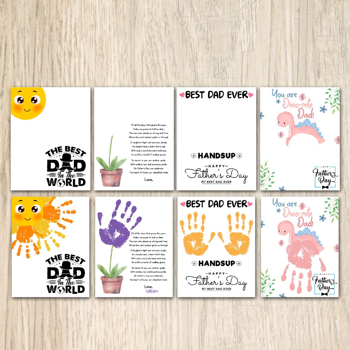 Father's Day Handprint Art Printable Kids' Footprint Keepsake Fathers ...