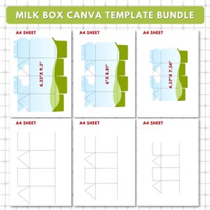 Milk Box Template: Editable Favor Box, Canva Printable (digital ...