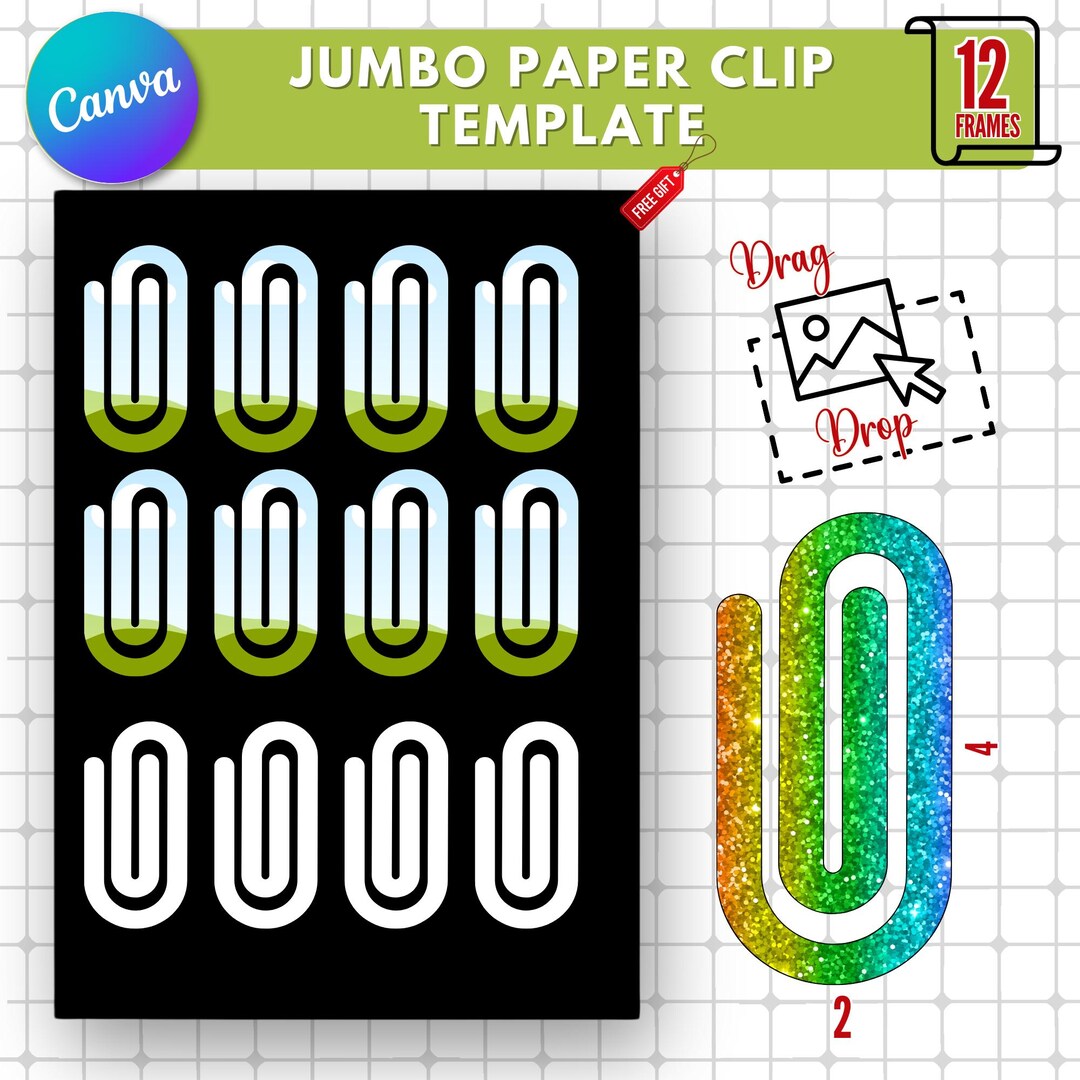 Jumbo Paper Clip Template: Editable Canva Design (digital Download) - Etsy