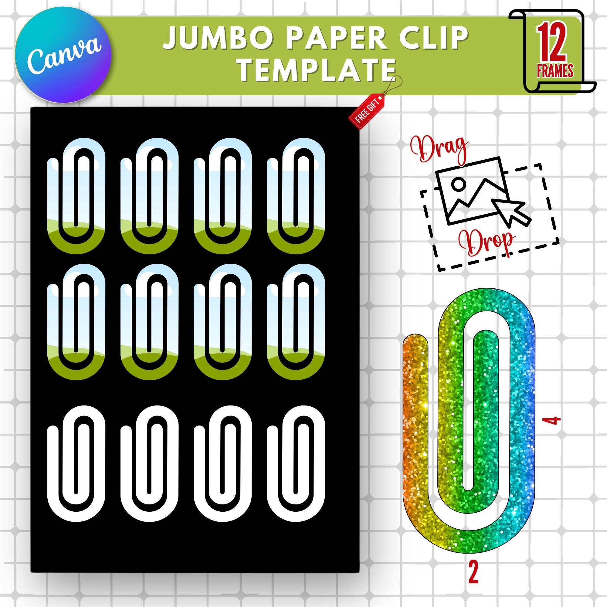 Jumbo Paper Clip Template: Editable Canva Design (digital Download) - Etsy