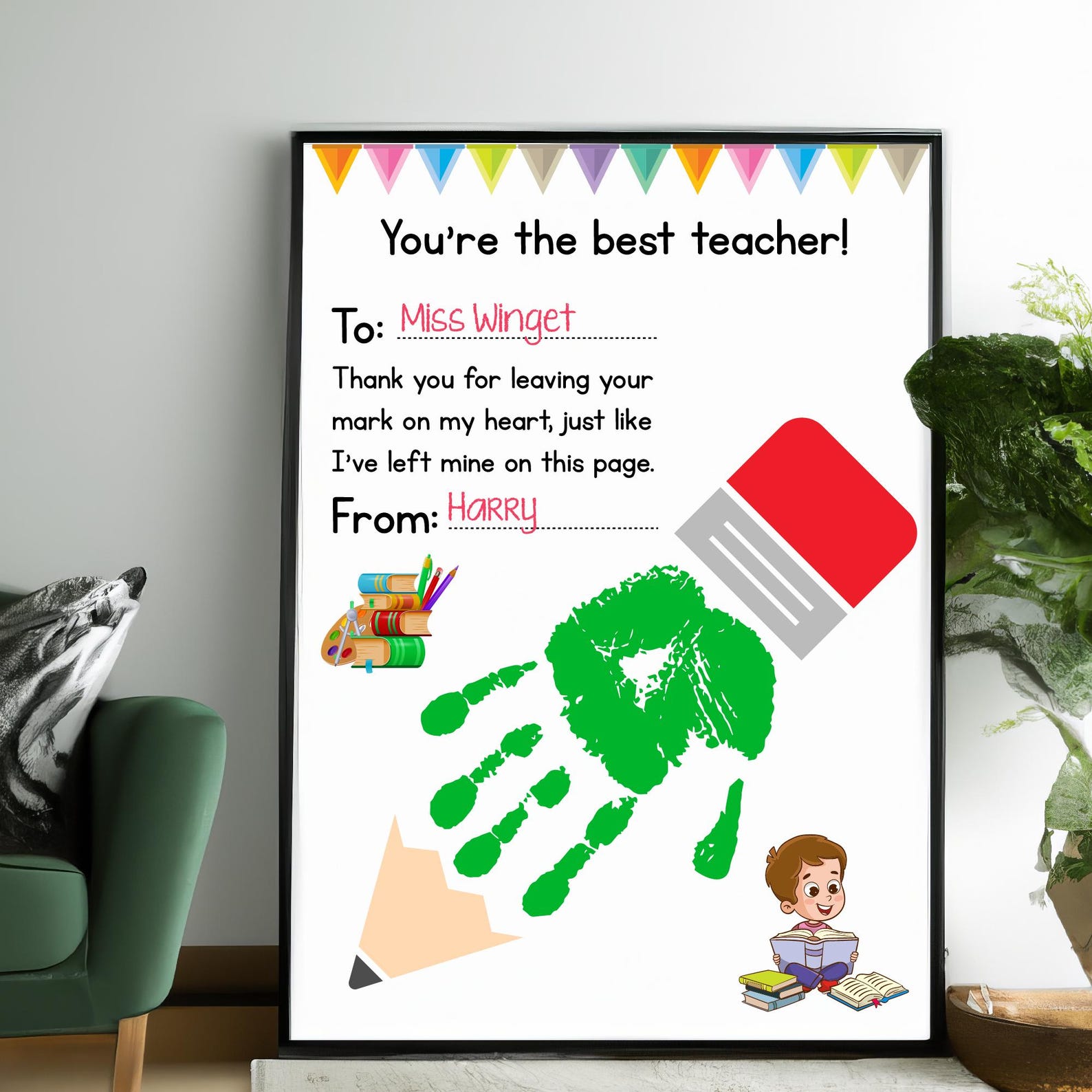 Teacher Appreciation Handprint Gift Gift Handprint Children Printable ...