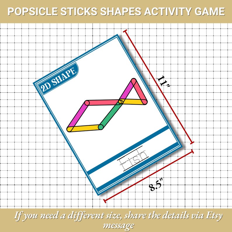 Popsicle Stick Shapes Activity Game: Montessori Printables (digital ...