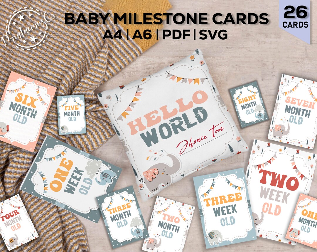 Birth Month Flower Baby Milestone Cards (PDF & SVG) - Etsy