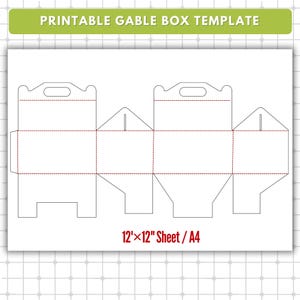 Editable Gable Box Canva Template: DIY Party Favor Box (digital ...