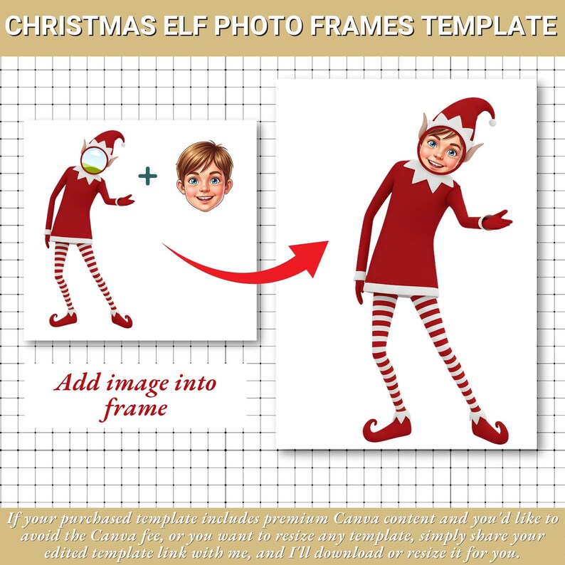 Christmas Elf Photo Frames Template (digital Download) - Etsy