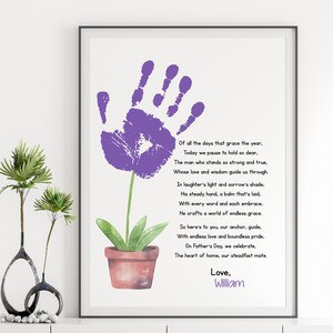 Father's Day Handprint Art Printable Kids' Footprint Keepsake Fathers ...
