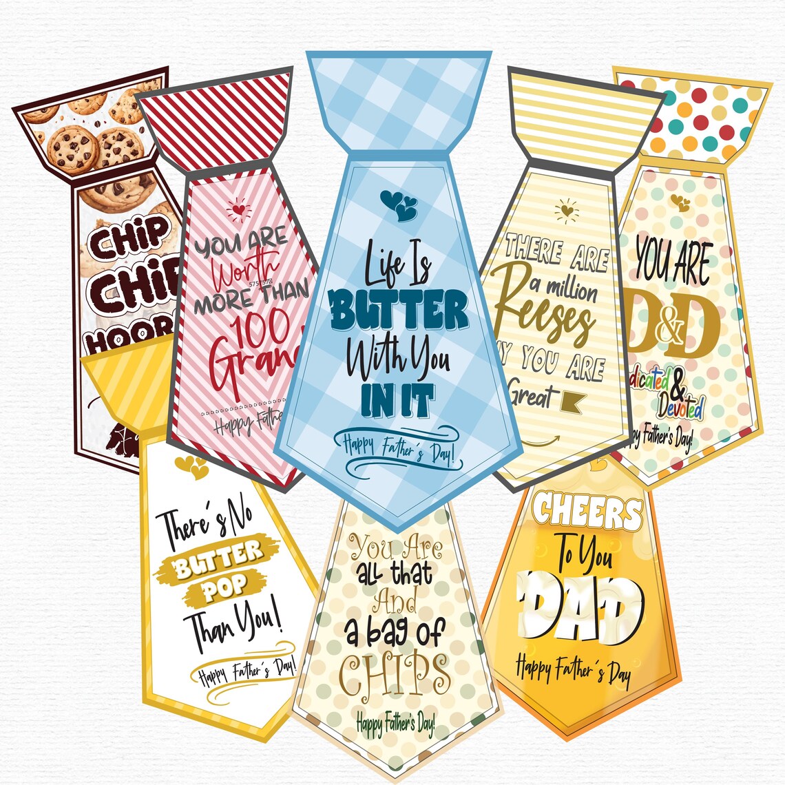 Printable Fathers Day Chocolate Tie Tags Fathers Day Quotes Fathers Day ...