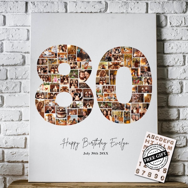 80th Birthday Photo Collage - Etsy