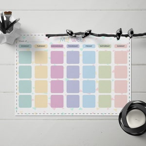 Weekly Kids Calendar | Printable Visual Schedule | Perpetual Calendar ...