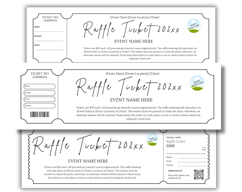 Editable Raffle Ticket Template: Printable Canva Design (digital ...