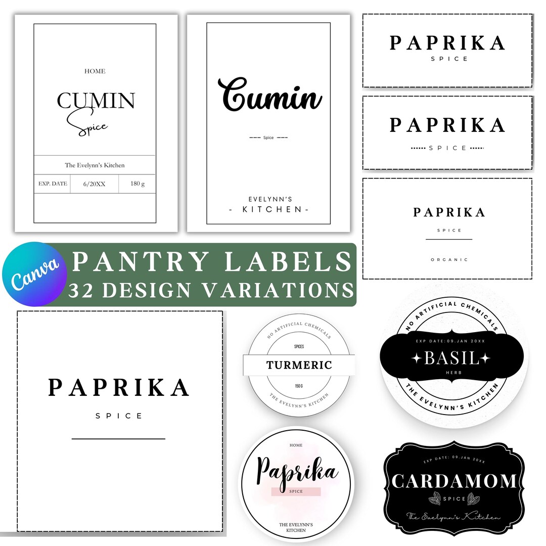 Customizable Pantry Labels Pantry Labels Organisation Canva Editable ...