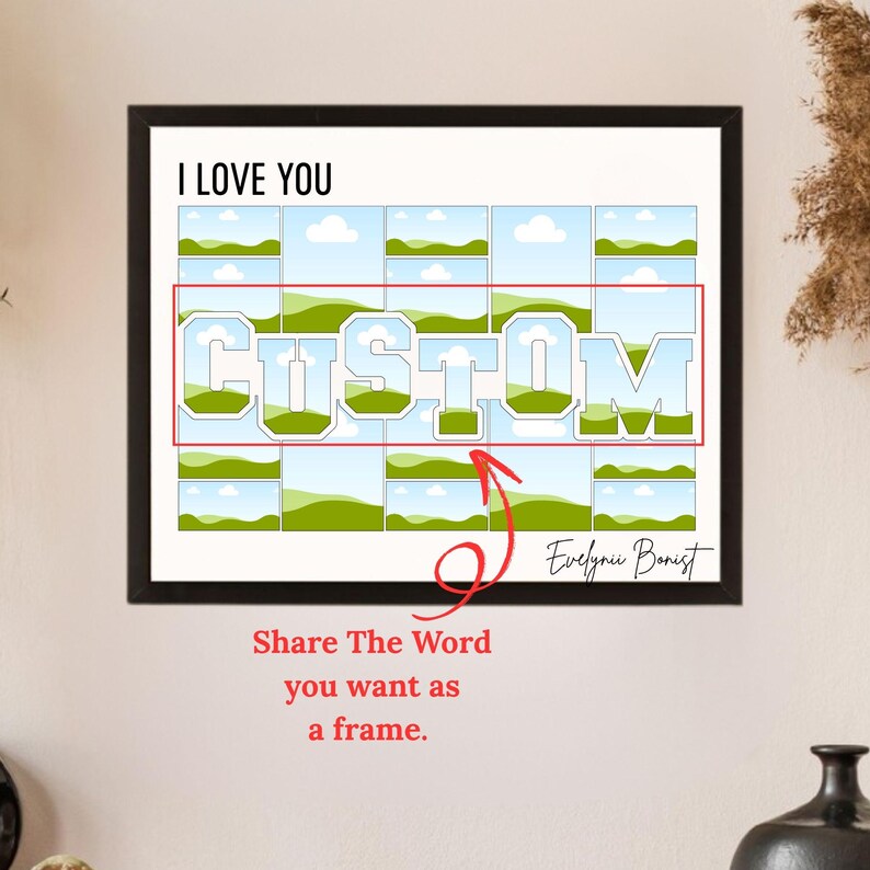 Custom Photo Collage Frame Template: Made to Order, DIY Memory Gift ...
