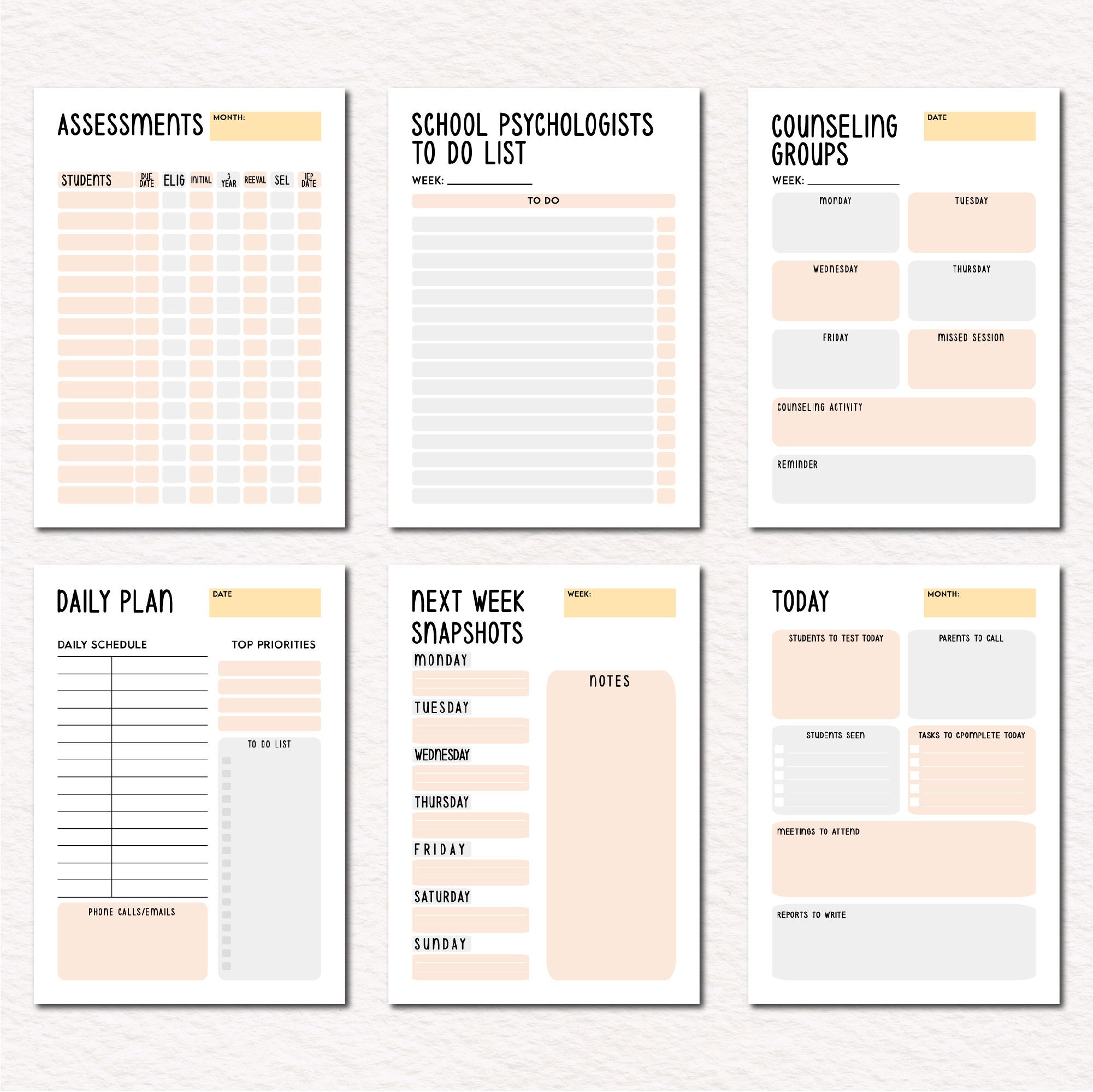 School Counseling Planner: Editable A4 PDF (digital Download) - Etsy