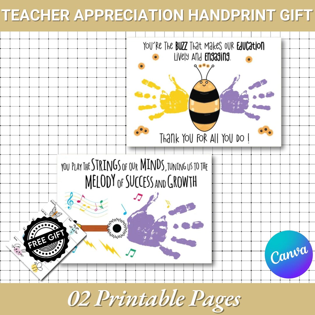 Teacher Appreciation Handprint Gift | Gift Handprint Children ...