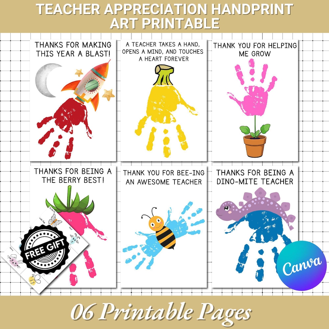 Teacher Appreciation Handprint Gift | Gift Handprint Children ...