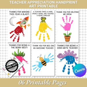Teacher Appreciation Handprint Gift | Gift Handprint Children ...