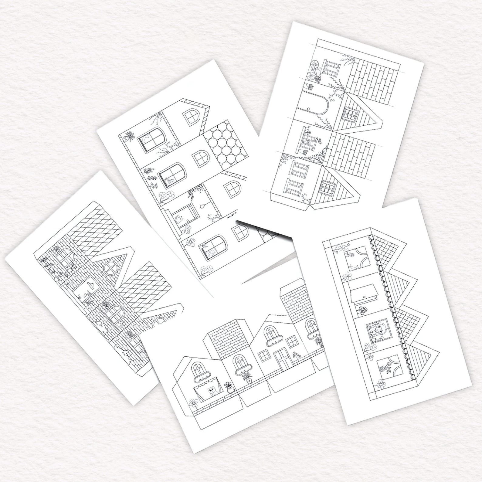 Paper House Printable Bundle: DIY Craft Kit (PDF & JPG) - Etsy