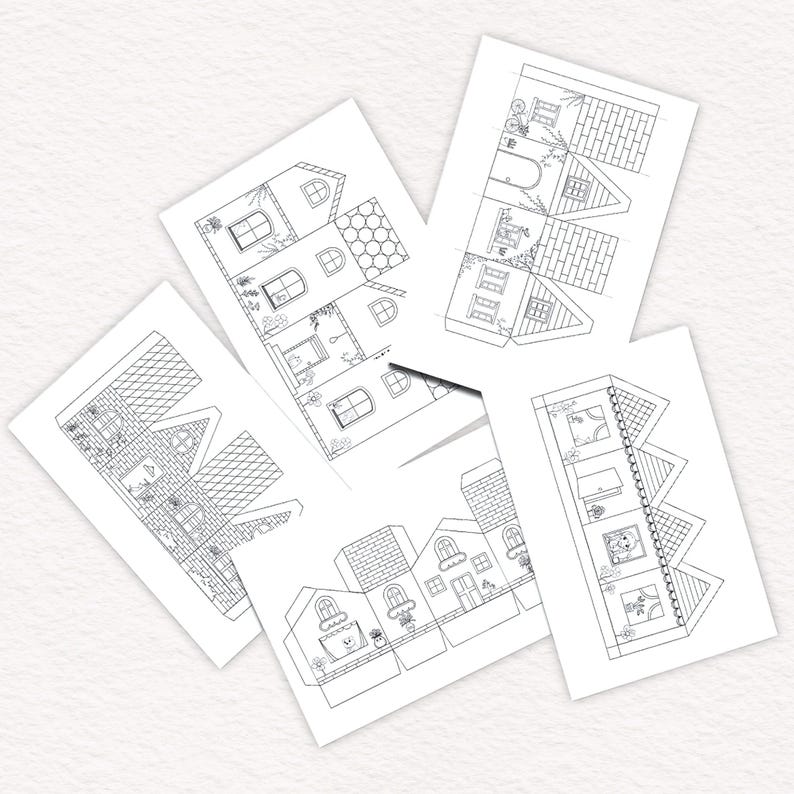 Paper House Printable Bundle: DIY Craft Kit (PDF & JPG) - Etsy