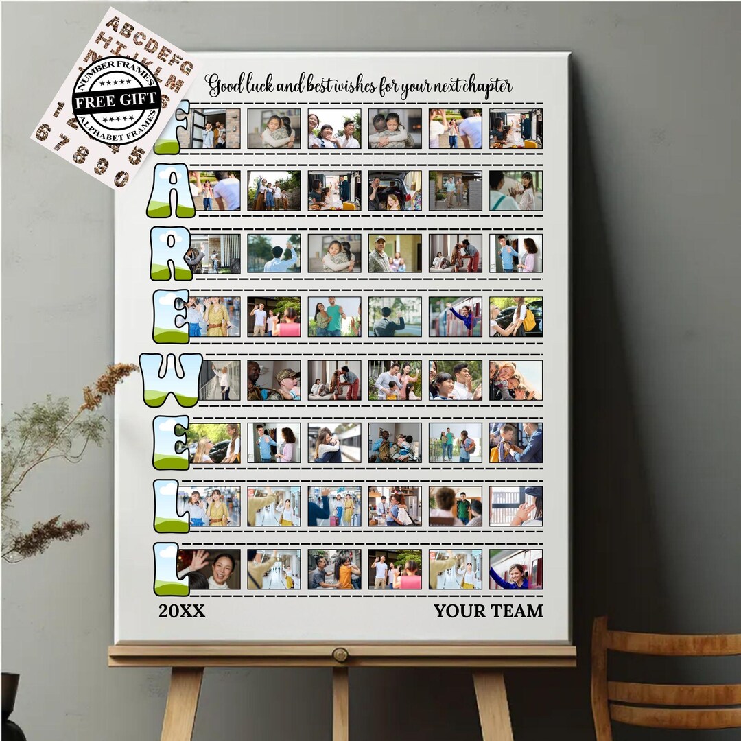 Farewell Photo Collage Template: Custom Goodbye Memory Board (canva ...