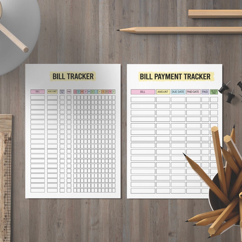 Editable Bill Tracker Bill Tracker Printable Printable Bill Organizer ...
