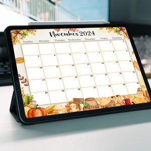 Editable November 2024 Calendar: Printable Monthly Planner (PDF & JPEG ...