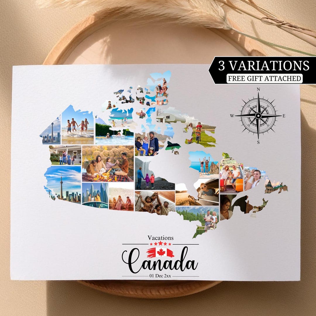 Canada Photo Collage Template: Custom Travel Keepsake (canva Editable ...